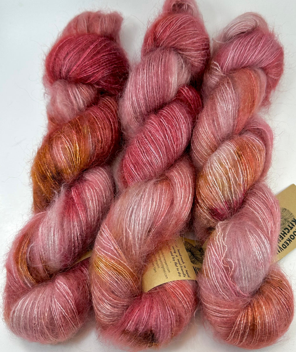 Hand Dyed Yarn "Seasoned" Red Melon Pink Orange Gold Brown Brick Chest ...
