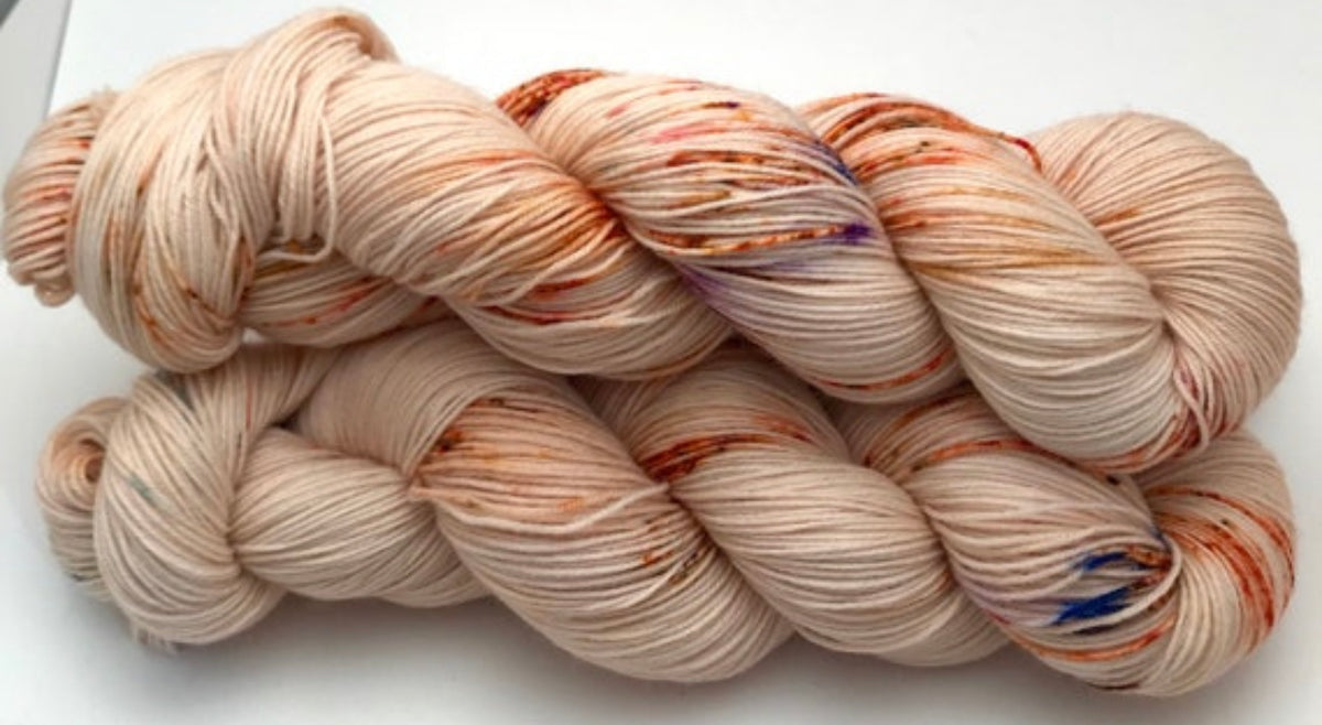 Hand Dyed Yarn "Himself in the Altogether" Ecru Blush Tan Orange Gold ...